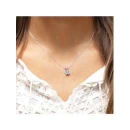 ZEEme Gemstones Halskette Silber 925 rhodiniert 42+3cm mit Blautopas (beh.)