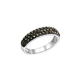 ZEEme Gemstones Ring Silber 925 rhodiniert mit 43 Markasit-Steinen