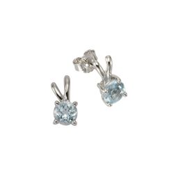 ZEEme Gemstones Ohrringe Silber 925 rhodiniert mit 2x Blautopas (beh.) 6mm