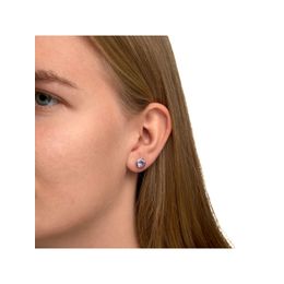ZEEme Gemstones Ohrringe Silber 925 rhodiniert mit echtem Amethyst 7,5mm