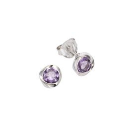 ZEEme Gemstones Ohrringe Silber 925 rhodiniert mit echtem Amethyst
