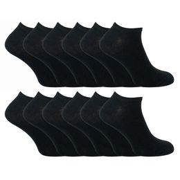 Socken Snob - 12 Paar Multipack Herren Quarter Trainer Socken - Schwarz