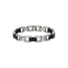 ZEEme Stainless Steel Armband Edelstahl poliert matt zweifarbig schwarz