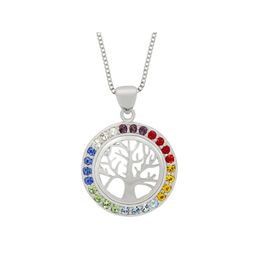 ZEEme Silber Halskette Silber 925 rhodiniert mit Lebensbaum-Motiv