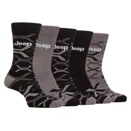 Herren Bambus Kleid Socken | JEEP | 5 Pack atmungsaktiv Freizeit Socken f&uuml;r jeden Tag tragen - Schwarz / Charcoal