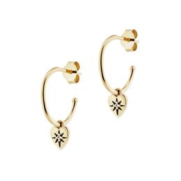 CAI Creolen 925/- Sterling Silber vergoldet Zirkonia Herz