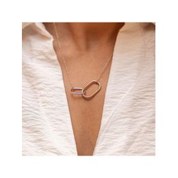 Celesta Silber Halskette 925 Sterling Silber zweifarbig
