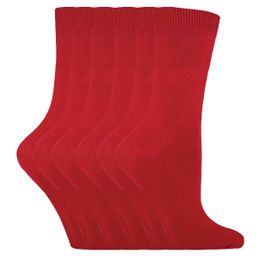 Sock Snob - Lot 6 paires femme coton fine unies couleur uni qualite chaussettes - PL30 Rouge