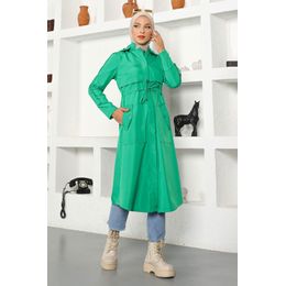 Kapuze Trenchcoat Gr&uuml;n