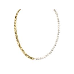 ZEEme Stainless Steel Collier Edelstahl/PVD gelb Perlen