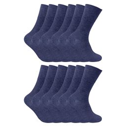 12 Paar Herren thermische diabetische Socken | Socken Snob | Nicht elastische extra breite diabetische Socken f&uuml;r schlechte Durchblutung - Marine
