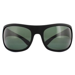 Polaroid Sport Wrap Unisex Schwarz Gr&uuml;n Polarisierte Sonnenbrille