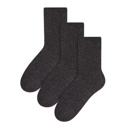 3 Paar Herren Wollsocken | Steven | Winter Leichtgewichtige Warme Stiefelsocken - Charcoal