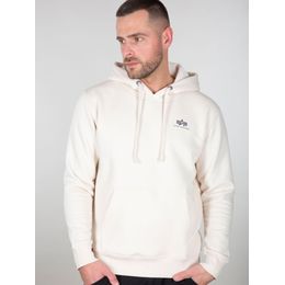 Alpha Industries Basic Hoodie Kleines Logo Jet Stream Wei&szlig;