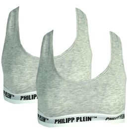 Philipp Plein Grau Unterw&auml;sche Sport-BH Doppelpack