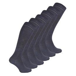 6 Paar Damen lange Bambus-Socken | Damen Kniestr&uuml;mpfe - Grau