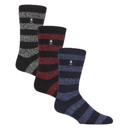 Heat Holders - 3er-Pack Multipack Herren-Thermosocken f&uuml;r den Winter - gestreift