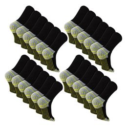 24 Paar Herren Rutschfeste Arbeitssocken | Atmungsaktive, langlebige Stiefelsocken mit Grip