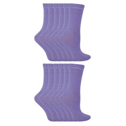 12 Paar Multipack Kinder Baumwolle bunte Casual Socken | Socken Snob | Plain Kleid Socken f&uuml;r Jungen & M&auml;dchen - lila