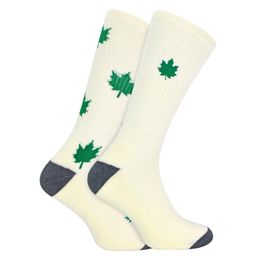 Urban Eccentric - Neuheit Baumwolle reich gepolstert Weed Leaf Socken in wei&szlig; | Herren & Damen Socken - Weed