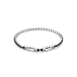 ZEEme Stainless Steel Armband Edelstahl Kristalle schwarz
