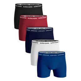 Bj&ouml;rn Borg Bj&ouml;rn Borg - 5 Paar Herren Boxer Shorts | Baumwoll-Stretch Boxershorts Unterw&auml;sche - Blau / Rot