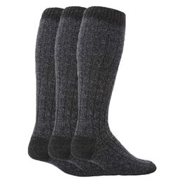 Workforce - 3 Paar Herren extra lange kniehohe warme Wollstiefelsocken