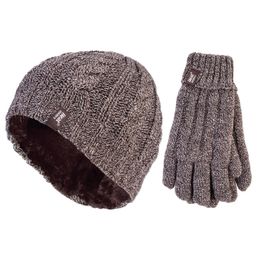 Heat Holders - Damen M&uuml;tze & Handschuhe Set f&uuml;r den Winter - Fawn