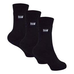 3 Paar Thermosocken f&uuml;r Kinder im Multipack | THMO | Gerippte, weiche Fleece-Flauschige Innensocken f&uuml;r Jungen und M&auml;dchen, Schwarz