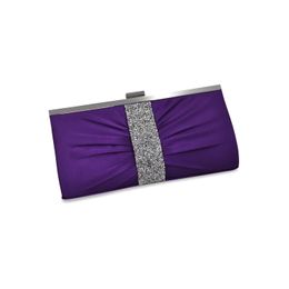 Steuer Modeschmuck Abendtasche Lilafarbene Satin-Optik mit Strassbesatz