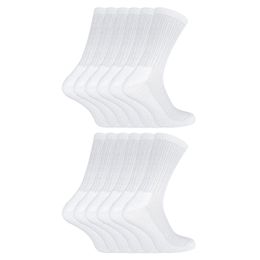 12 Paar Multipack Kinder Bambus Sport Socken | Socken Snob | Weiche atmungsaktive Crew Athletic Running Socken | Ideal Socken f&uuml;r PE & Sport Tag - Wei&szlig;