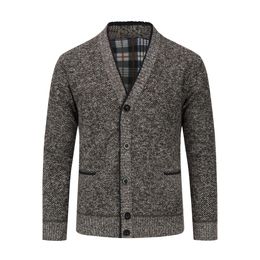 Allthemen Herren Strickjacke mit Zwei Taschen Knopf Stehkragen Strickjacke f&uuml;r Winter Braun