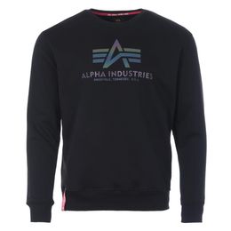Alpha Industries Regenbogen-Print Rundhals Sweatshirt - Schwarz