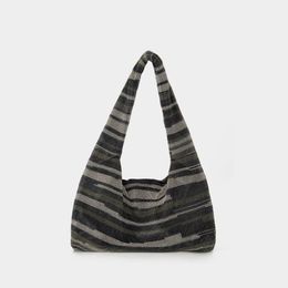 Sac Hobo Crystal Mesh Armpit - Kara - Strass - Rayures Noir