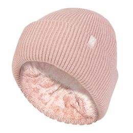 Heat Holders Damen Fleece gef&uuml;tterte gerippte &Uuml;berwurfm&uuml;tze | W&auml;rmehalter | Thermom&uuml;tze f&uuml;r den Winter - Dusky Pink