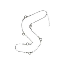Steuer Modeschmuck Kette Metallkette rhodiumfarben mit Ringzierde und Stra&szlig;
