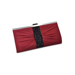 Steuer Modeschmuck Abendtasche Bordeauxfarbene Satin-Optik mit Strassbesatz