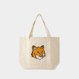 Maison Kitsun&eacute; Tote Bag Fox Head - Maison Kitsune - Baumwolle - Beige