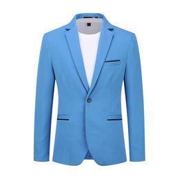 Allthemen Herren Anzugjacke Slim Fit Mantel Business Alltag Blazer Himmelblau
