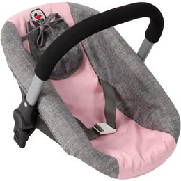Bayer Chic 2000 Puppen Autositz CHIC2000 "mit Adapter", rosa (melange grau, rosa), Puppenausstattungen, KinderB:30cm H:35cm T:30cm, Kunststoff, Polyester, Stahl, passend f&uuml;r Puppenwagen Mika, Nele, Jara, Linus und Linus Duo, B:30cm H:35cm T:30cm