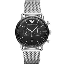 Herrenuhr der Marke Emporio Armani in der Farbe silber. Das Geh&auml;use hat einen Durchmesser von 43 mm. Marke: Emporio ArmaniModellname: AR11104 (43mm)Kategorie: HerrenarmbanduhrMaterialien: EdelstahlFarbe: silberUhr: Quarz