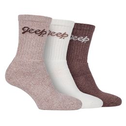 Womens Wandern Boot Socken | JEEP | Damen gerippt Outdoor gepolsterte Socken mit verst&auml;rkter Ferse und Spitze - Tan / Creme