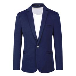 Allthemen Herren Anzugjacke Slim Fit Mantel Business Alltag Blazer Dunkelblau