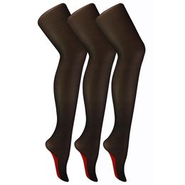 Sock Snob Damen Vintage Nahtstrumpfhose | 3 Paar Multipack | 40 Denier kniehohe, ultragl&auml;nzende Strumpfhose mit gerader R&uuml;ckseite, Schwarz/Rot