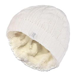 Heat Holders Thermische Fleece-gef&uuml;tterte Damen-Winterm&uuml;tze mit Zopfmuster