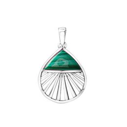 ZEEme Gemstones Anh&auml;nger 925/- Sterling Silber rhodiniert Malachit