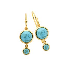 ZEEme Gemstones Ohrringe Silber 925 vergoldet mit rek. T&uuml;rkis