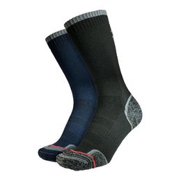 1000 Mile - 2er-Pack Herren Walking Socken mit einlagigem, atmungsaktivem Polster - Anthrazit / Marineblau