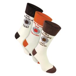 3 Paar Herren Spa&szlig;-Socken aus Baumwolle | Lustige Lebensmittel- und Getr&auml;nkeslogans | Geschenkidee