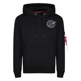 Alpha Industries Dark Side Kapuzenpullover Schwarz Reflektierend